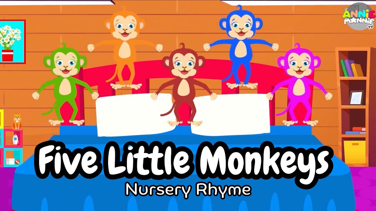 Five Little Monkeys Jumping On the Bed | Children Nursery Rhymes | Kids ...
