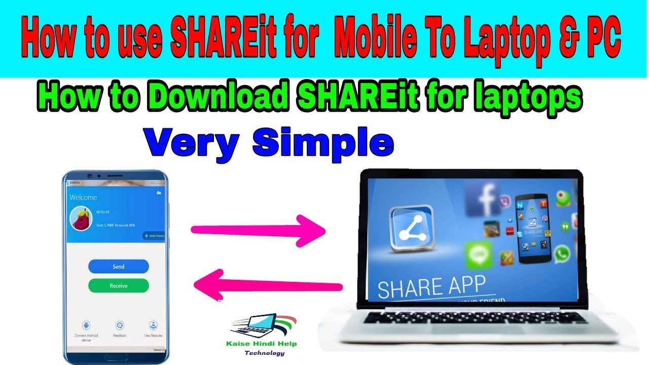 How to connect SHAREit Mobile to laptop and computer and Download - YouTube