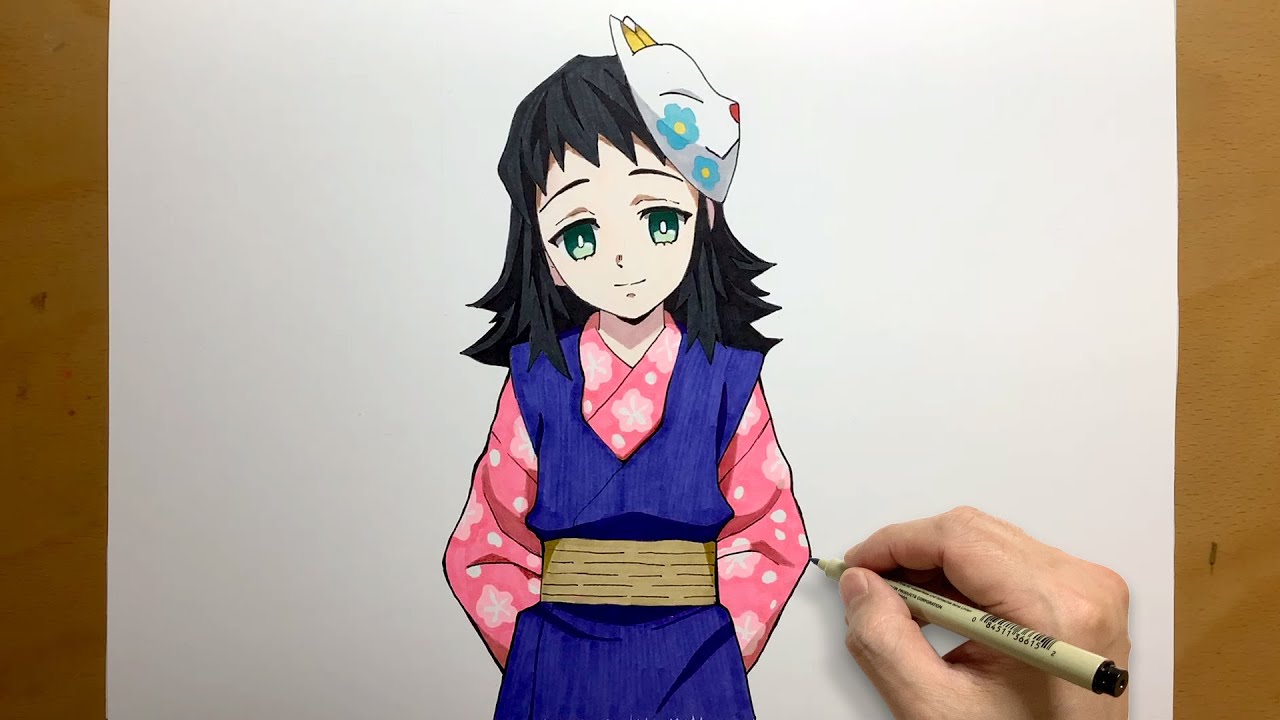 How to draw Makomo from Demon Slayer | Kimetsu no Yaiba | step by step ...
