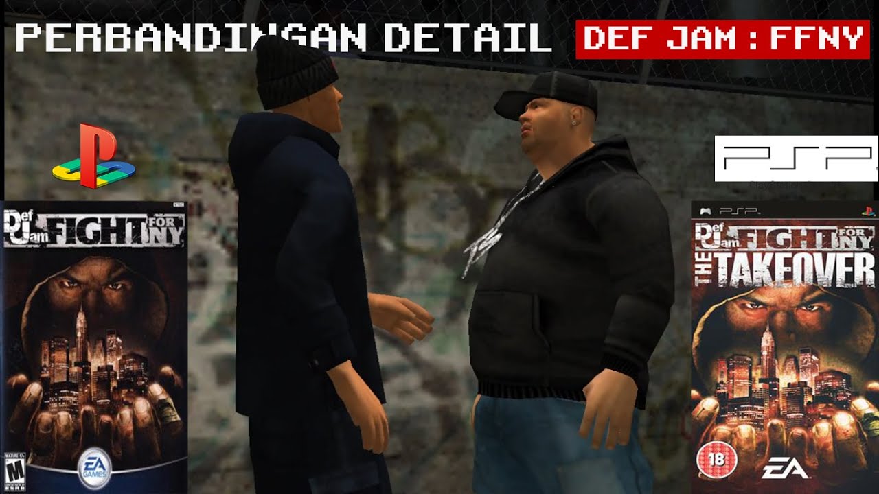 PERBANDINGAN DETAIL DEF JAM PS2 & PSP - YouTube
