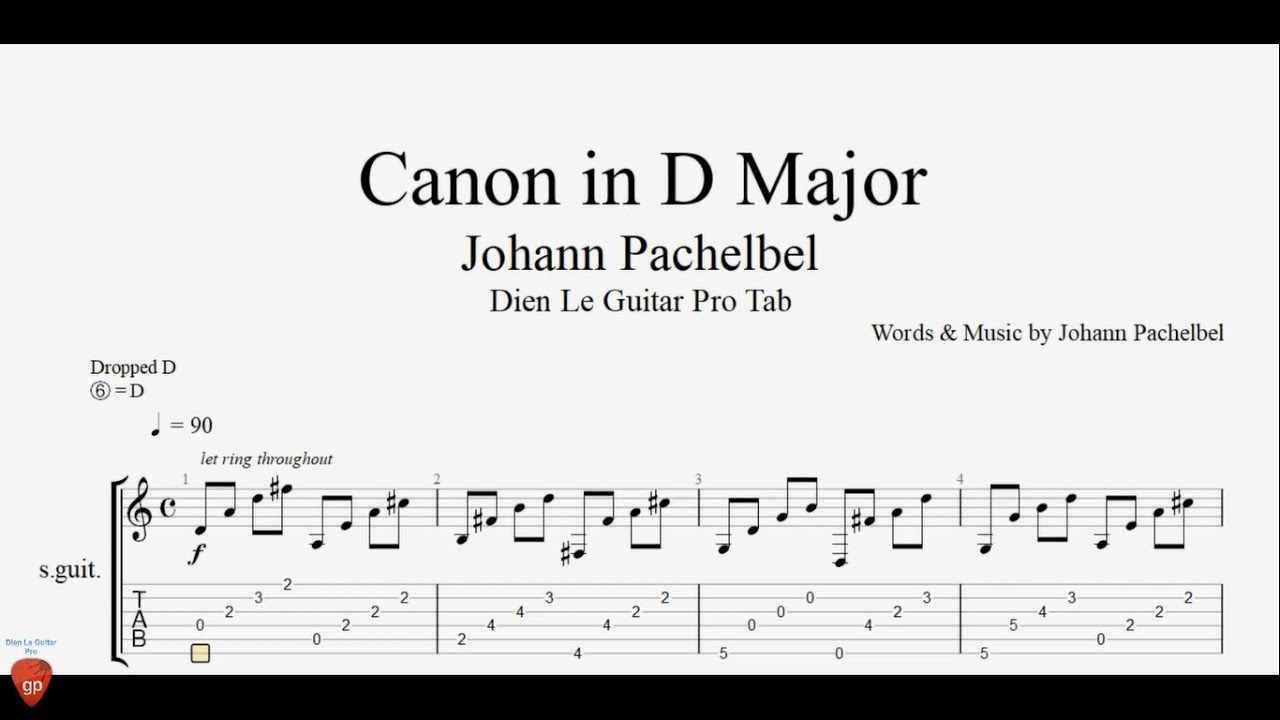 Canon in D Major - Guitar Tutorial + TAB - YouTube
