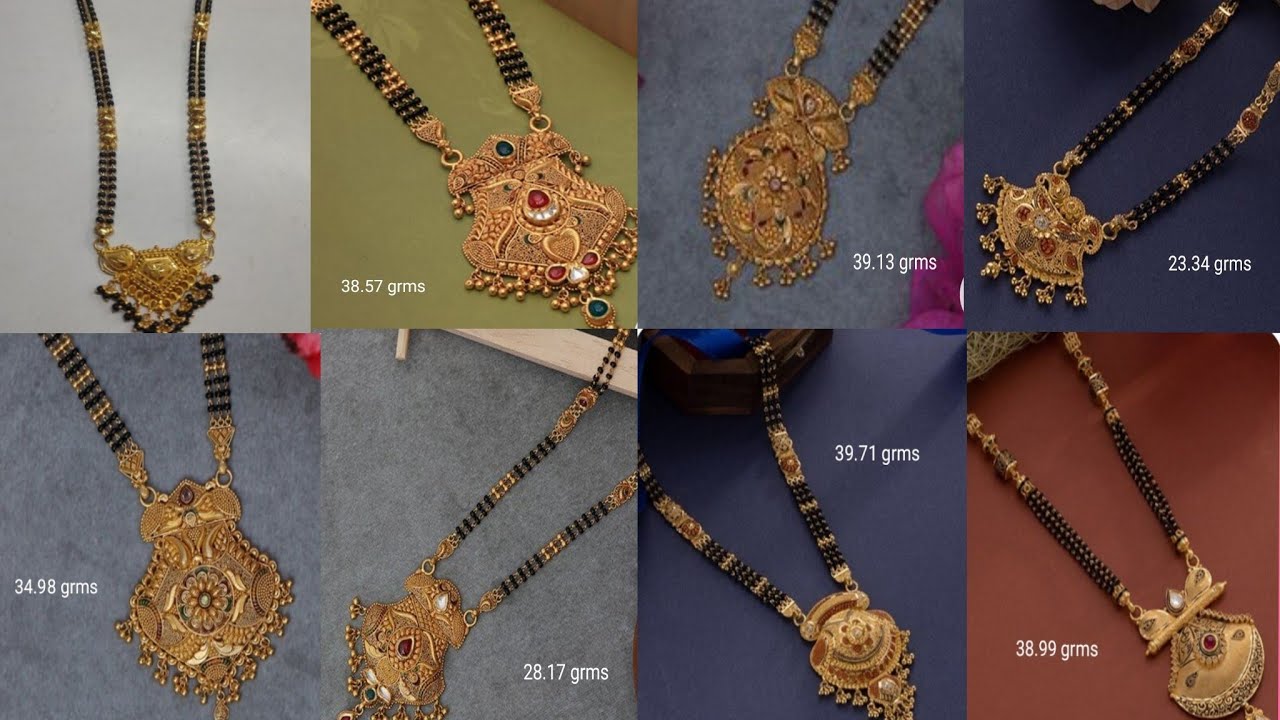 new style gold black beeds chains designs| mangalasutra chains ...