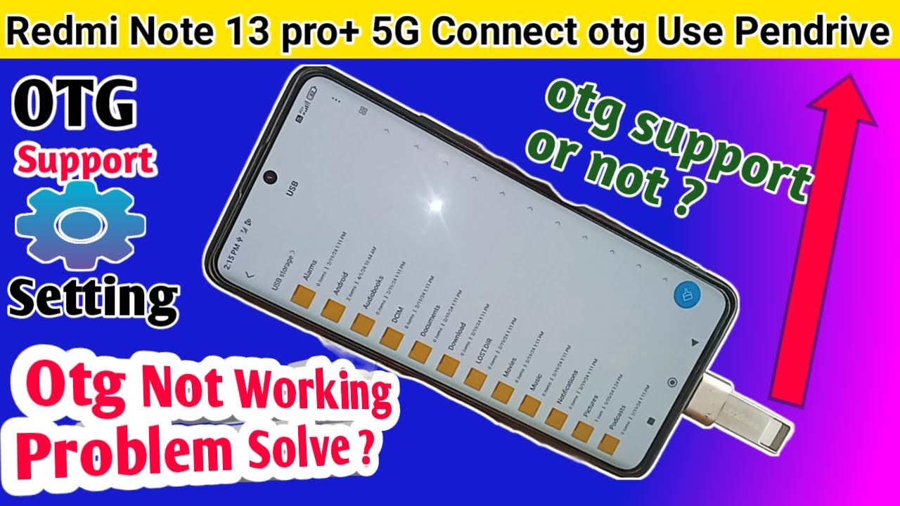Redmi note 13 pro plus 5G Connect otg use pendrive // otg connection ...