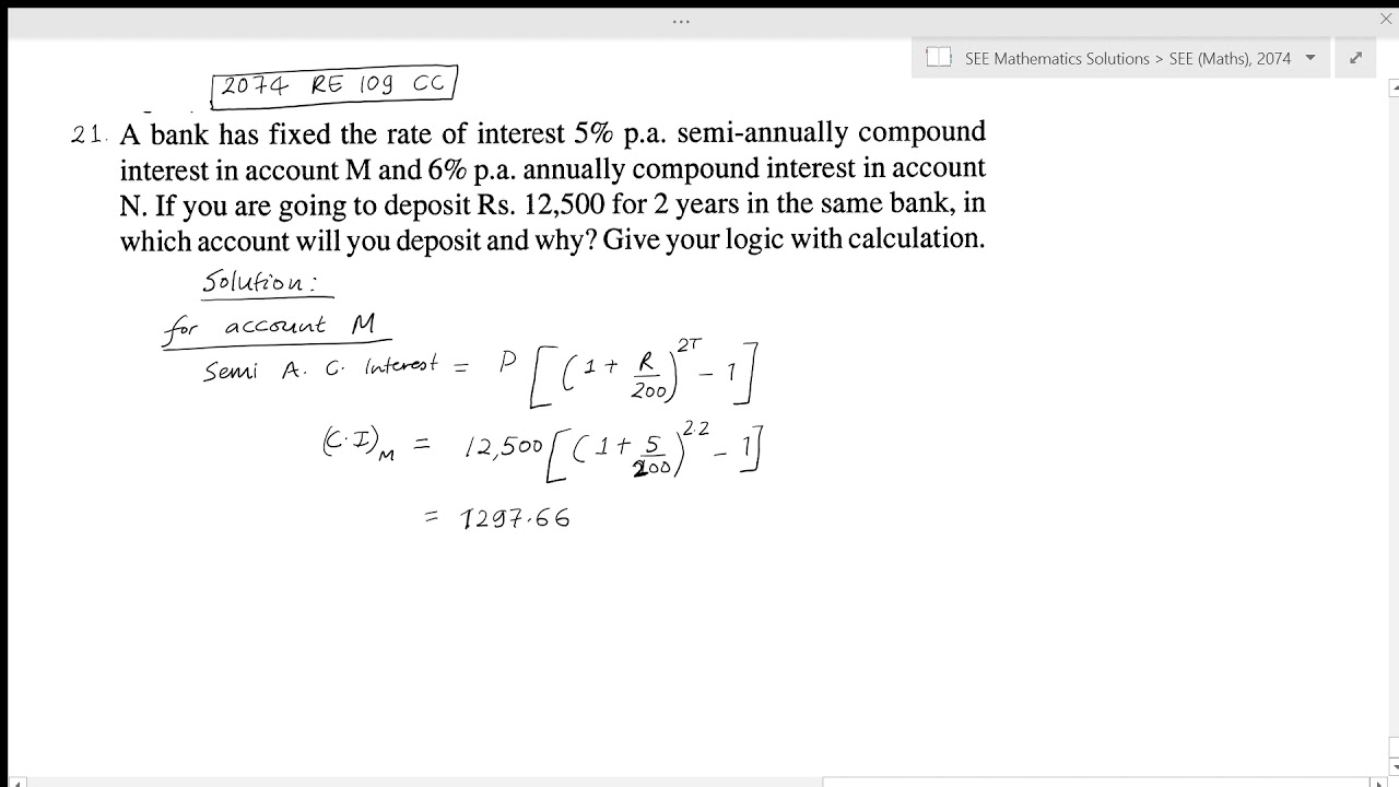 SEE 2074 Math || Question 21 || CC ; Province 3 - YouTube