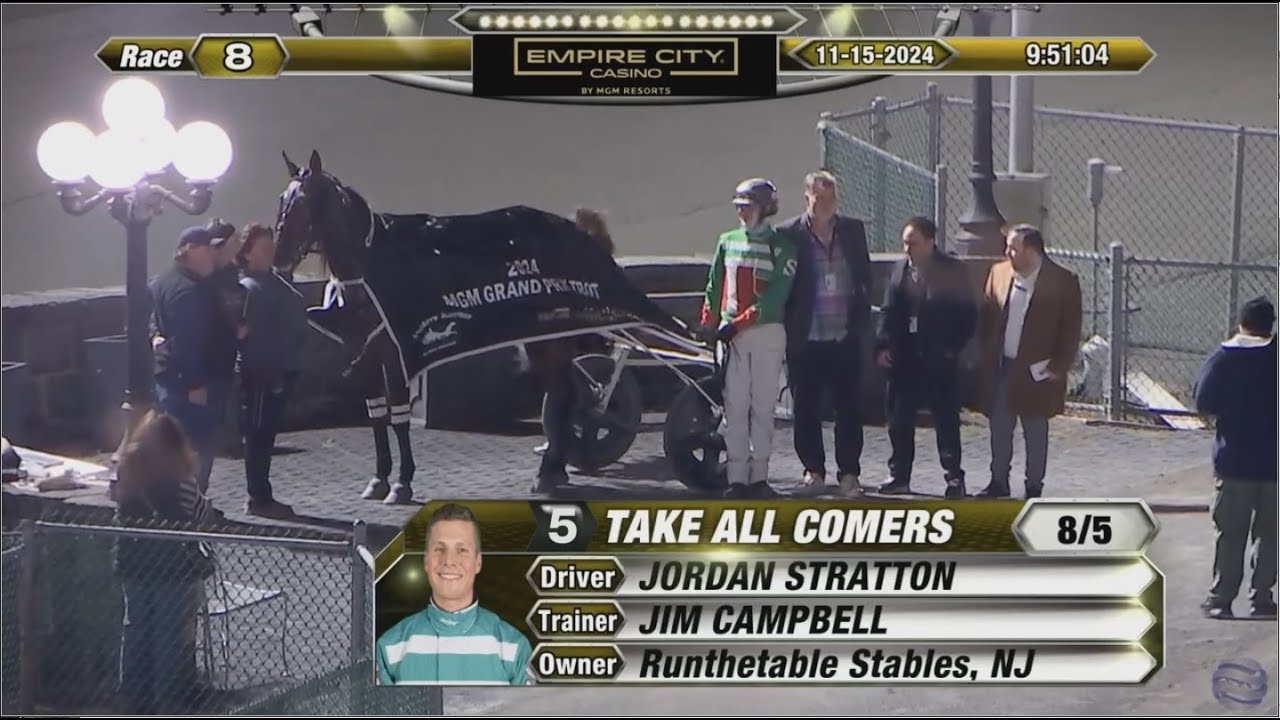 6YO Take All Comers & Jordan Stratton won MGM Grand Prix Trotting ...