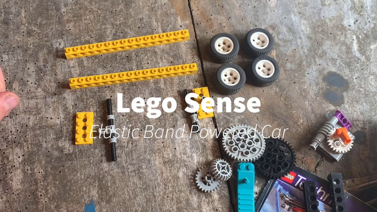 Elastic Band Powered Lego Car - YouTube
