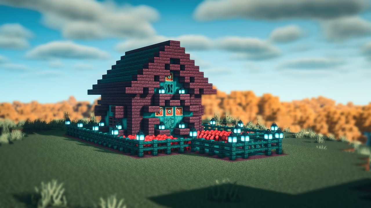 Minecraft . How to build a cyan and magenta cottages in Minecraft ...