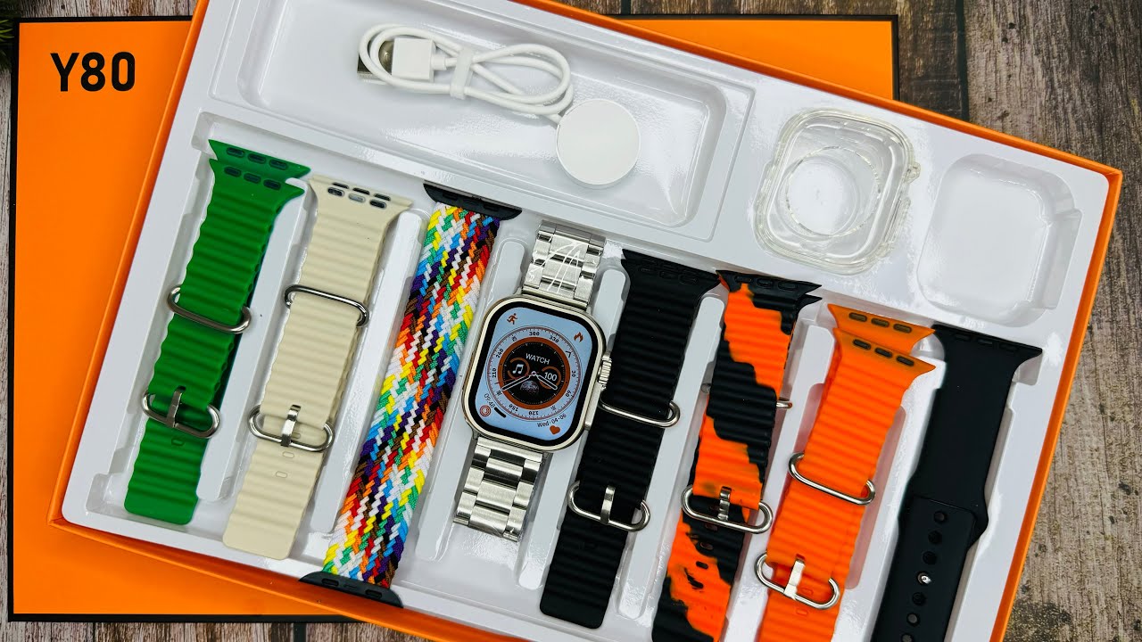New Y80 Ultra Smart Watch Series 9 with 8 Pair Straps!! - YouTube