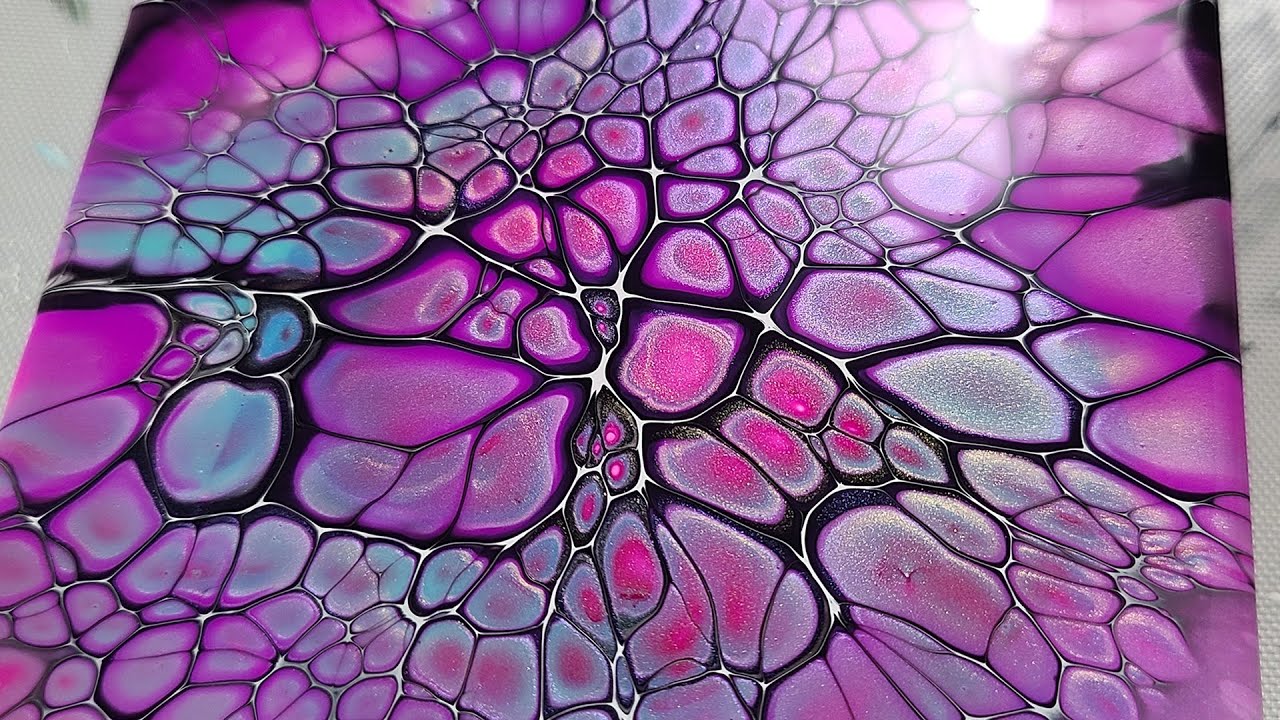 47. SheleeArt Bloom Technique FUN! Pinks and Violets - Acrylic Pouring ...