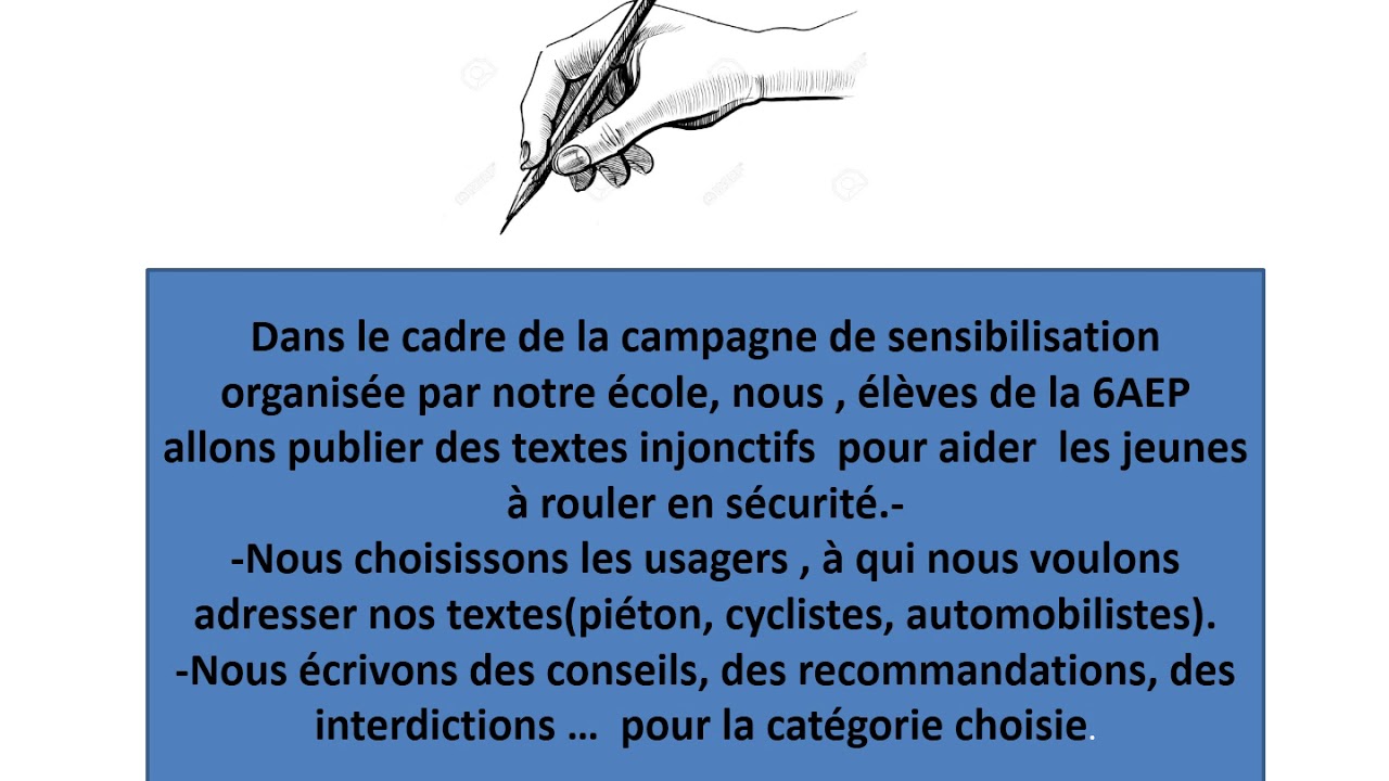 Ecrire un texte injonctif - 6ème Année Primaire - YouTube