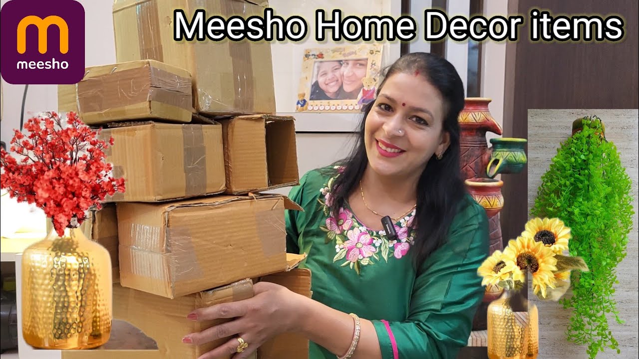 Meesho Home Decor items haul || Huge Meesho Flowers & Vase haul video ...