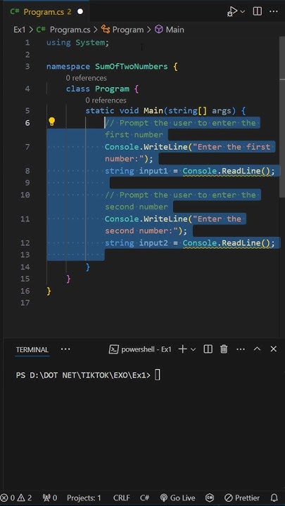 C# Ex : Sum of 2 Nums #coding #codingtips #java #developer #csharp #developer #java #cplusplus ...