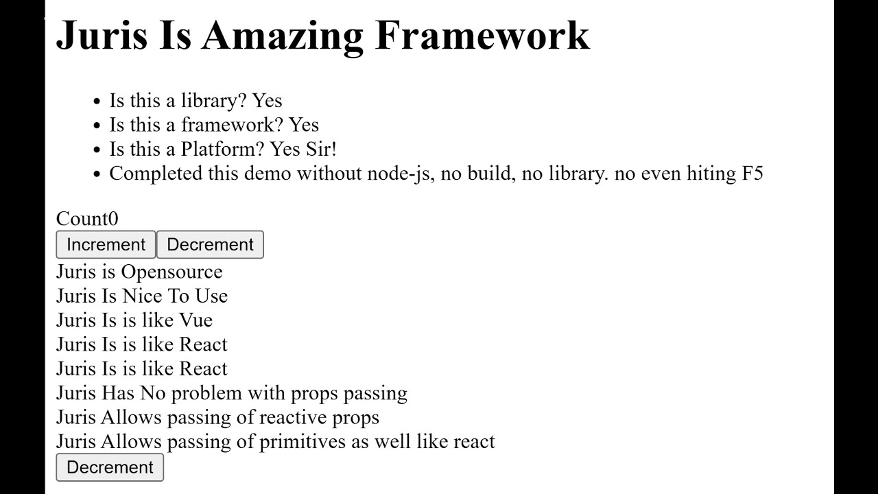 Code With Juris.JS: Fast Demo of Counter App with Display and Footer ...