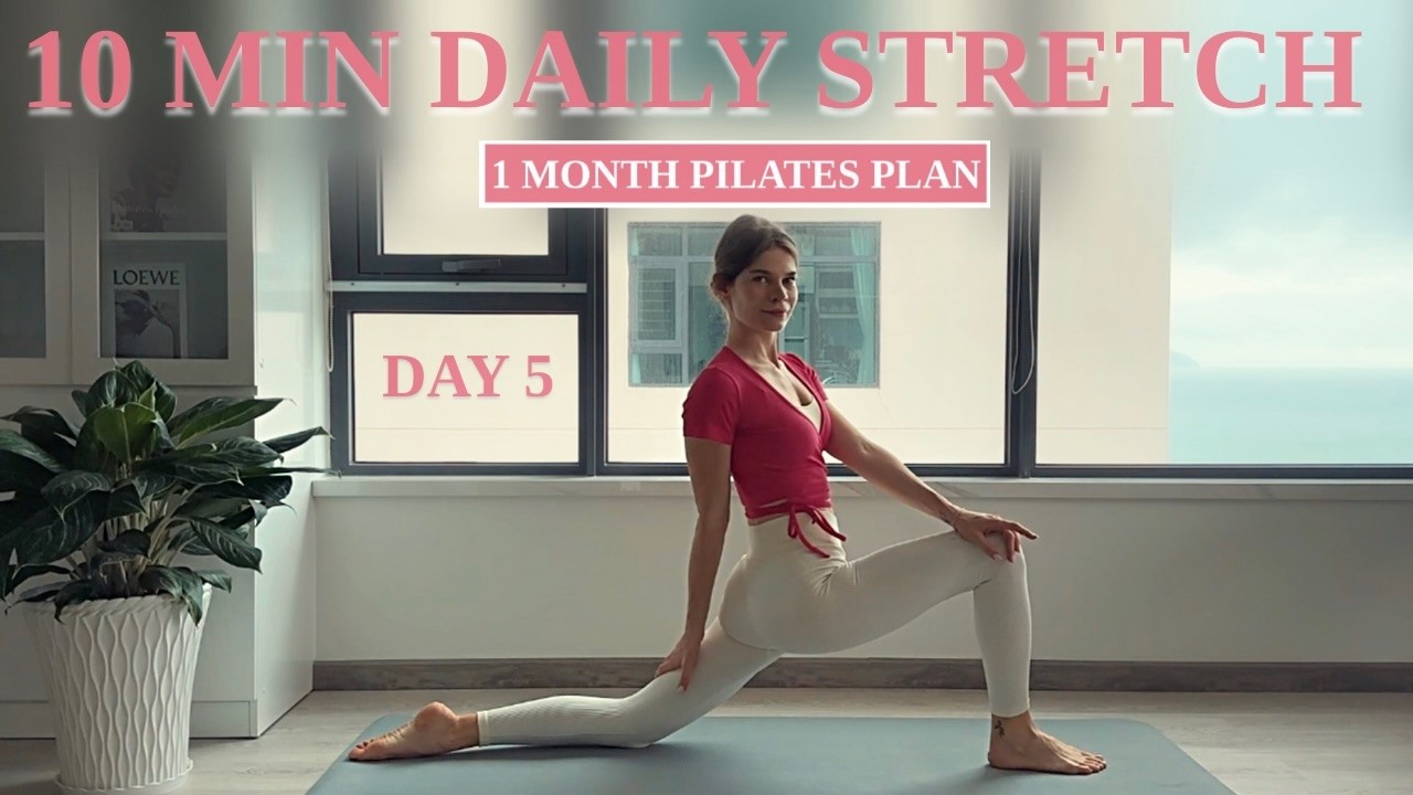 DAY 5 - 1 month Pilates Plan 2025 | 10 MIN everyday Full Body Stretch ...