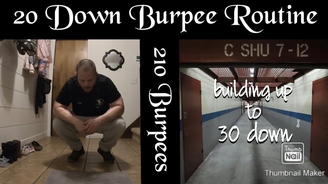 20 Down Burpee Routine - Prison Style Workout (workout in description ...