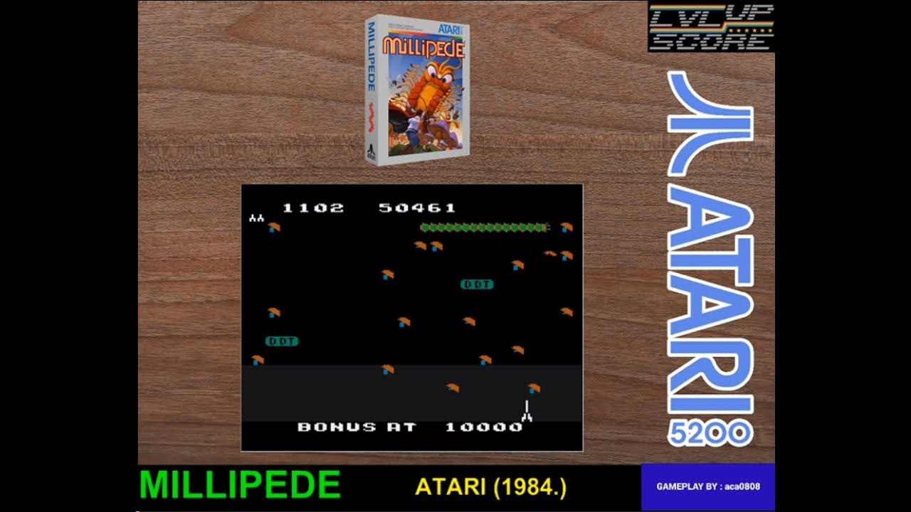 ATARI 5200 # MILLIPEDE (ATARI , 1984.) # 192.861 PTS. # - YouTube