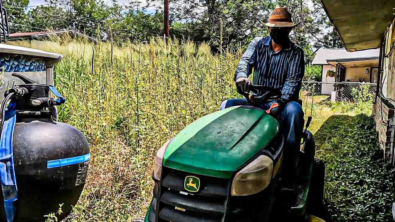Video 042 – Backyard Overgrowth | Riding Mower & Weed Eater Cleanup for ...