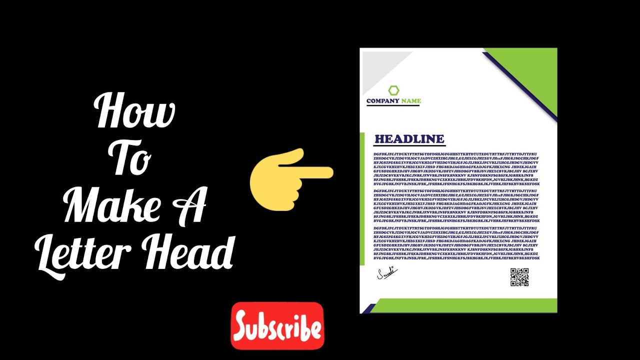 How To Make A Letter Head | Class 9 | Graphic Designing With Saadi | # ...