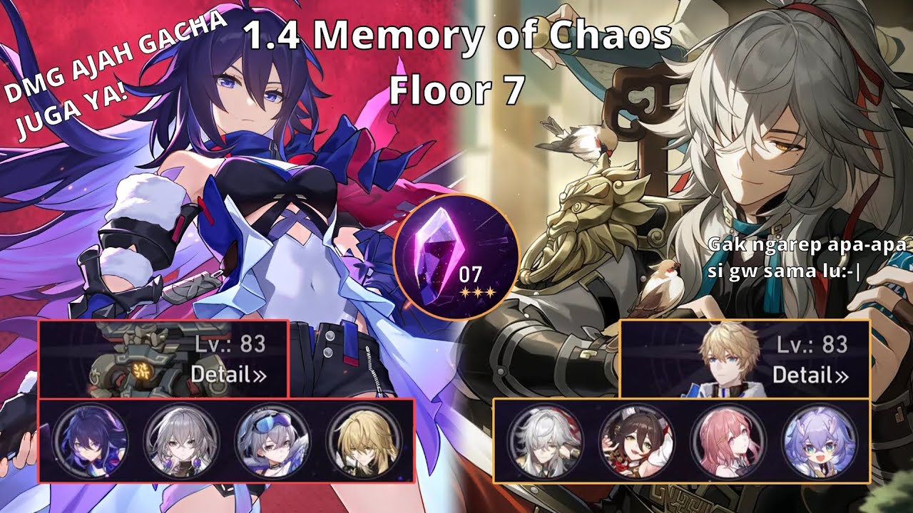 1.4 Memory of Chaos 7 (MoC) | E0 Seele and E0 Jingyuan | Honkai: Star ...