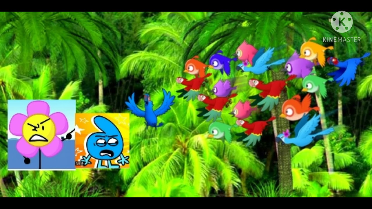 The angry birds rio call the flock (birds) about to run over bfb flower ...