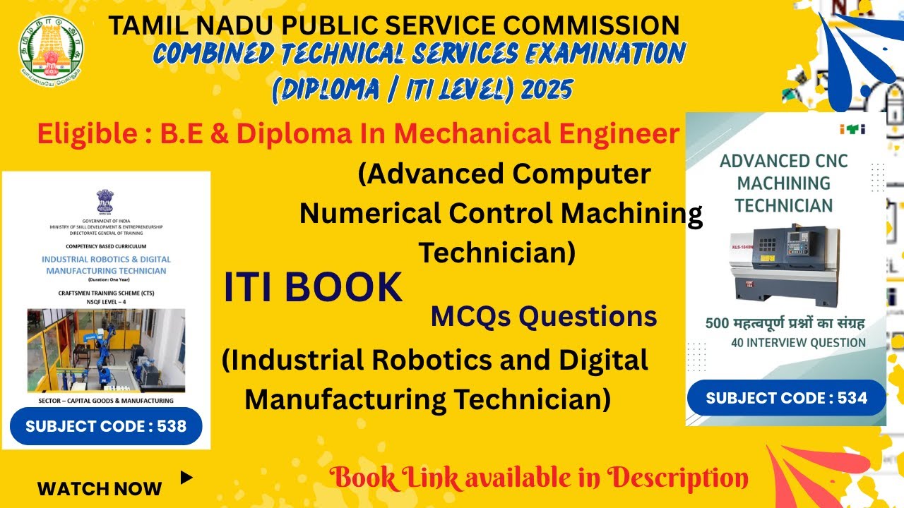 TNPSC CTS exam 2025/ITI Advanced Computer Numerical Control Machining ...