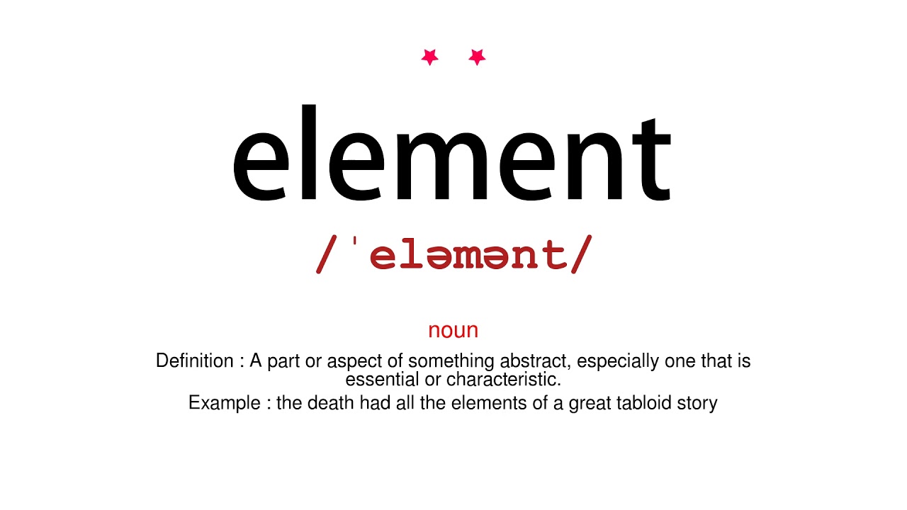 How to pronounce element - Vocab Today - YouTube