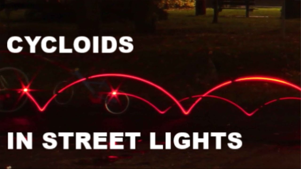 How to draw cycloid with lamp camera bicycle on photo. Math curves in ...