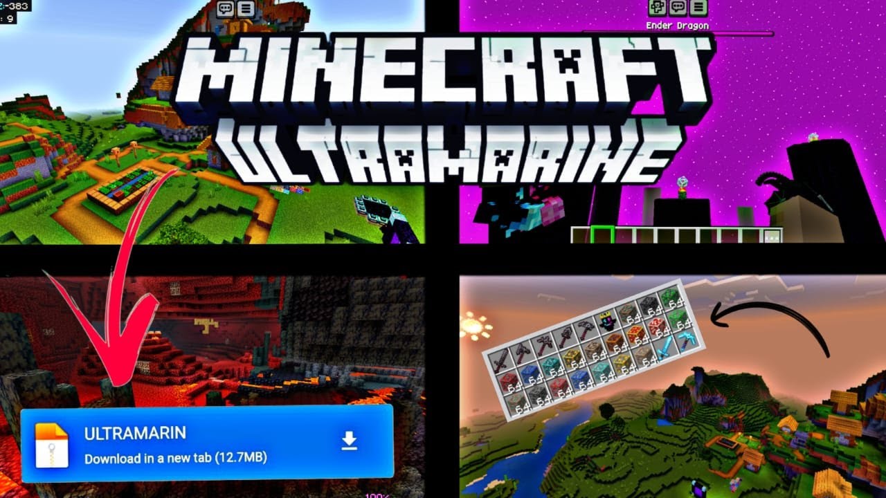 Minecraft's Realistic Shader ULTRAMARIN Fancy Shader Work On MCPE 1.20 ...