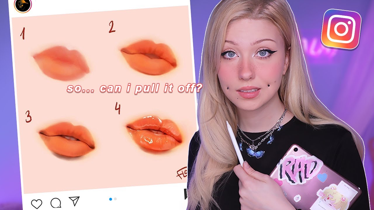 Following VIRAL Instagram STEP BY STEP drawings - YouTube