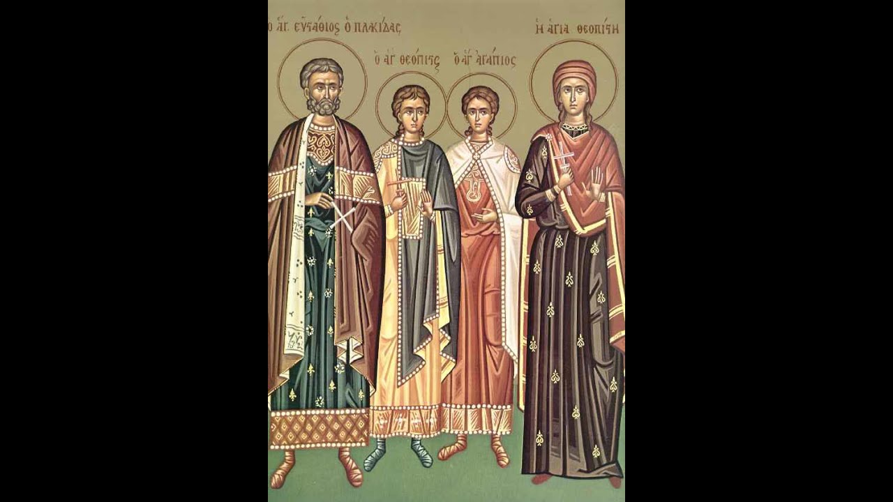 Άγιος Ευστάθιος και η συνοδεία του, Θεοπίστη η σύζυγος του, Αγάπιος και ...