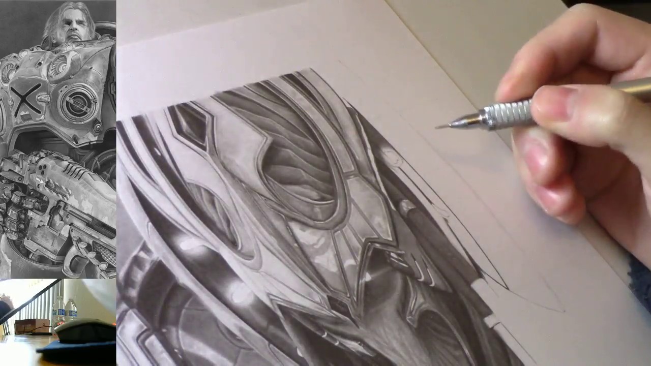 Live Stream - StarCraft 2 Artanis Pencil Drawing Part 42 - YouTube