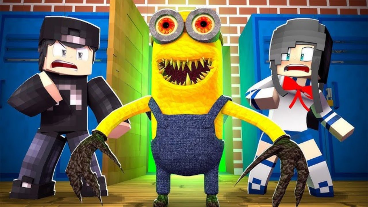 Giant Scary Minion and Minion Worker Cave Mining In Minecraft ...