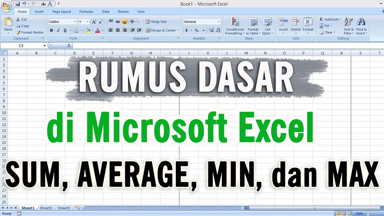 Cara menggunakan Rumus Fungsi SUM, AVERAGE, MIN, dan MAX di Microsoft ...