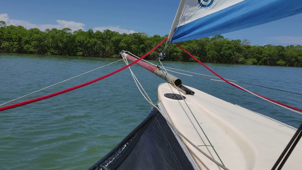Windrider 17 sail Caladesi State Park. - YouTube