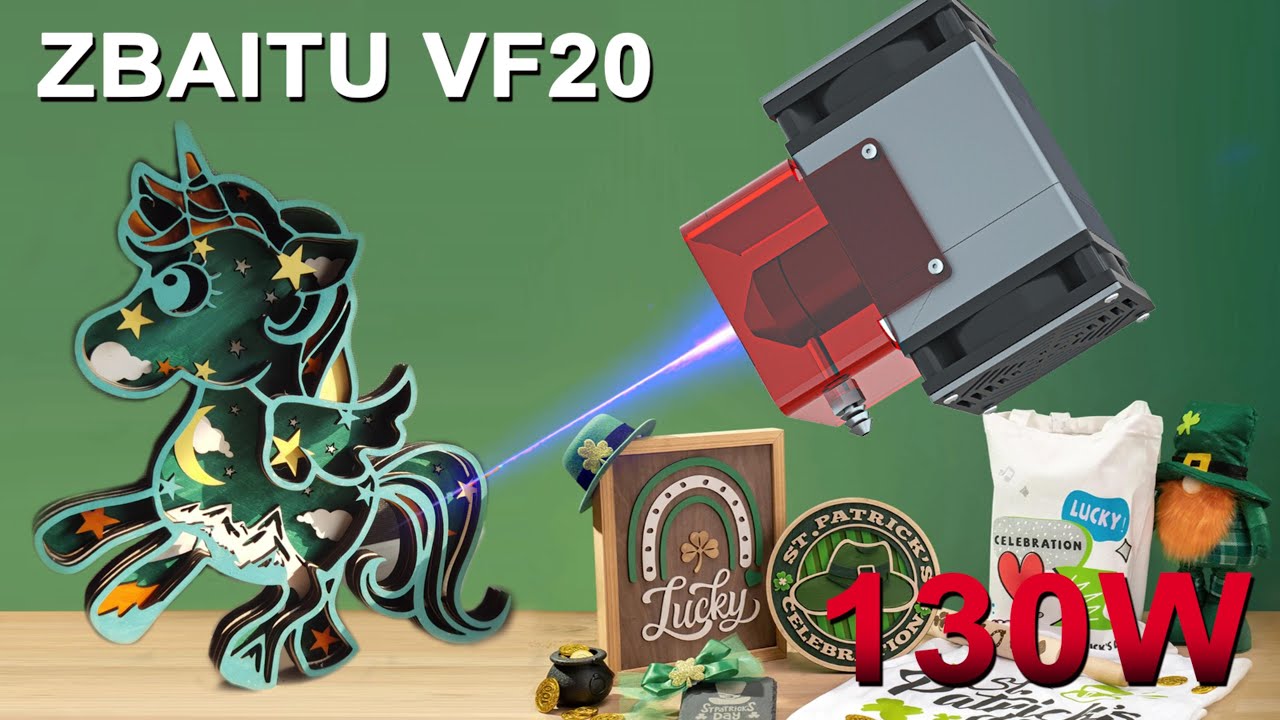 ZBAITU VF20 laser module cutting unicorn ornaments - YouTube