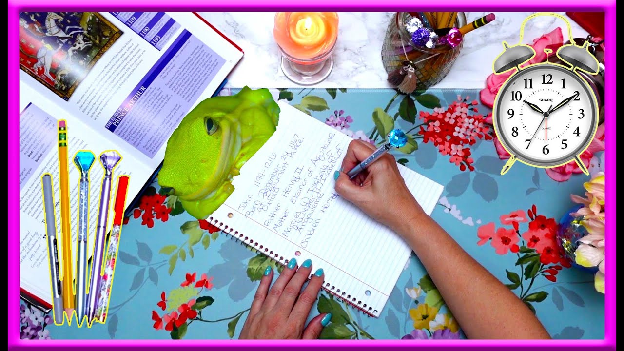 ASMR | Writing Sounds | Page Turning | Clock Ticking | Distant Florida ...