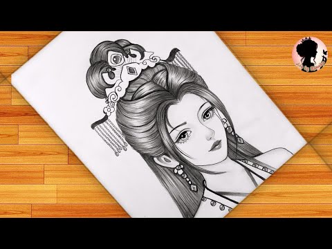 Sketching Easy || Semi realistic Pencil sketch of a Chinese girl - How to draw a Chinese Girl - Art