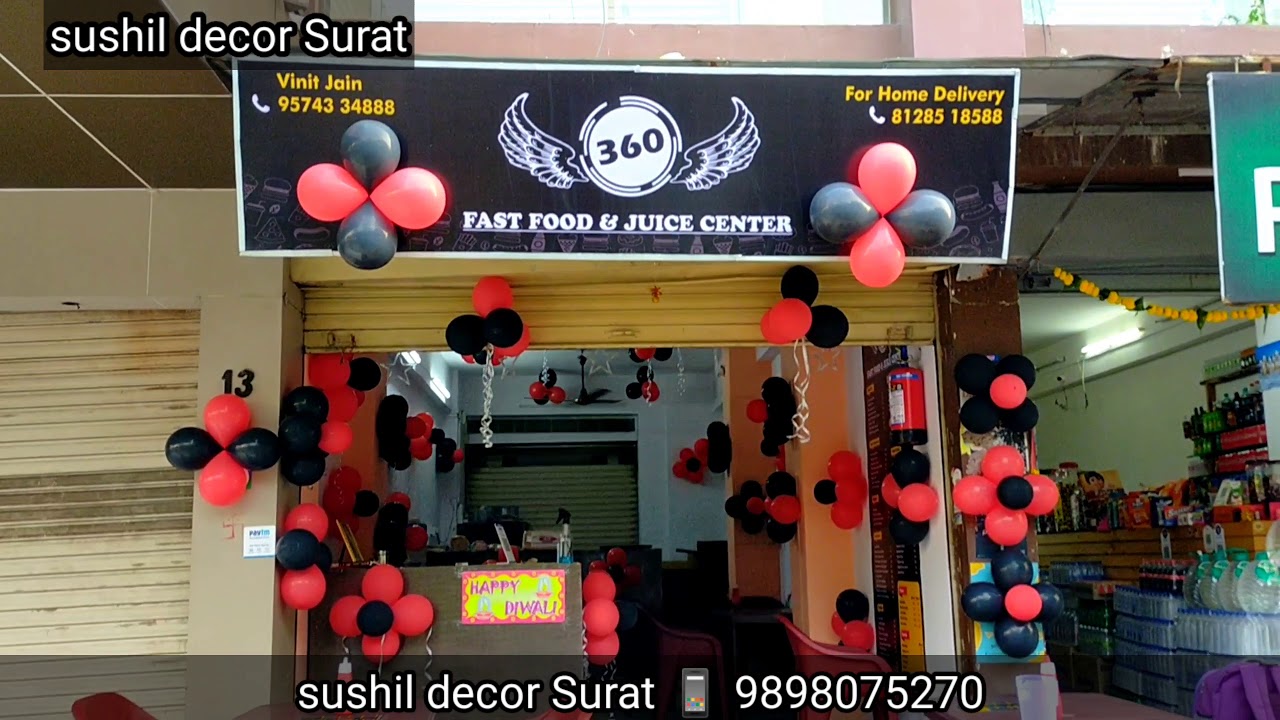 Restaurant balloon decoration shop opening - YouTube