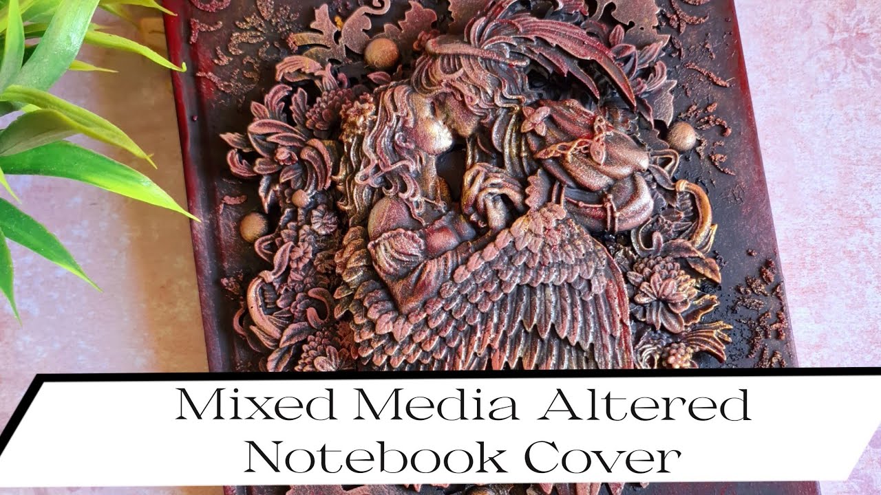 Mixed media Diary cover using @DesignWithZuri Molds || DIY notbook ...
