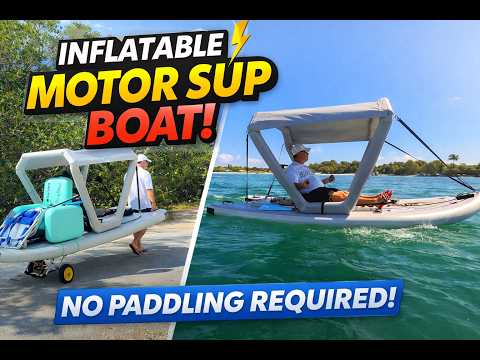 Saturn MSUP365 Inflatable Skiff Setup 🚤 Electric Fin + Sun Shade + Fishing Chair