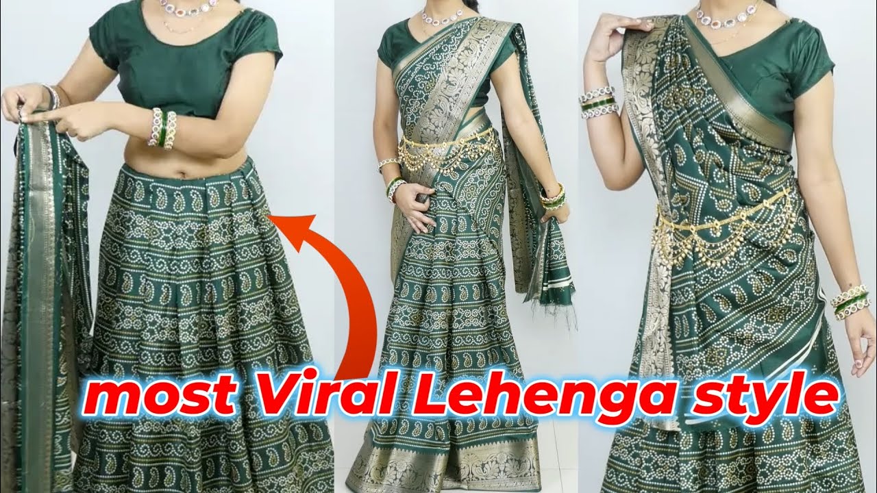 3 Easy & Perfect Steps For Lehenga Style |How to Wear Perfect lehnga sari draping style For ...