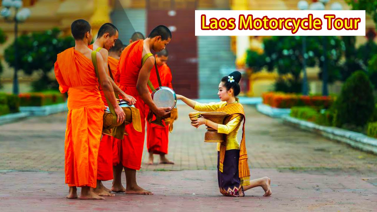 【4K】Laos Motorcycle Tour 3: Luang Prabang，Experience local life in Laos ...