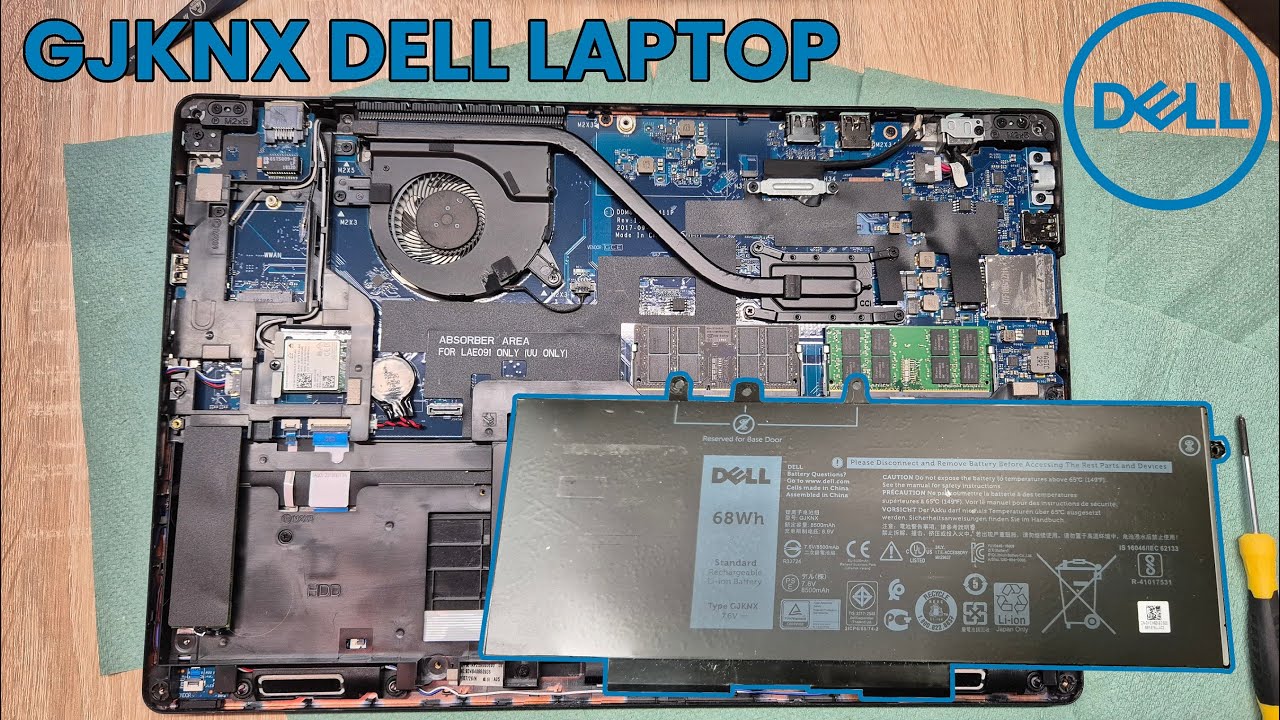 WYMIANA BATERII GJKNX Dell Latitude 5590 battery replacement - YouTube