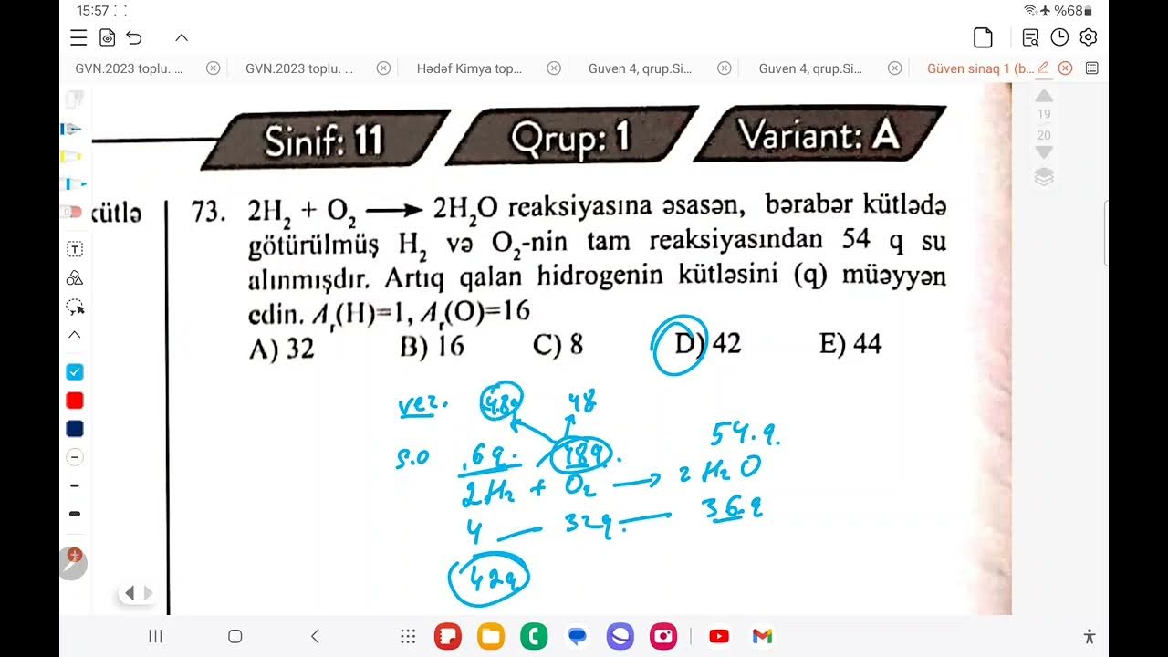 Güvən sınaq 1. 2020-21. 11 ci sinif 1 qrup və 10 cu sinif 4 qrup. 050-584-28-14 - YouTube
