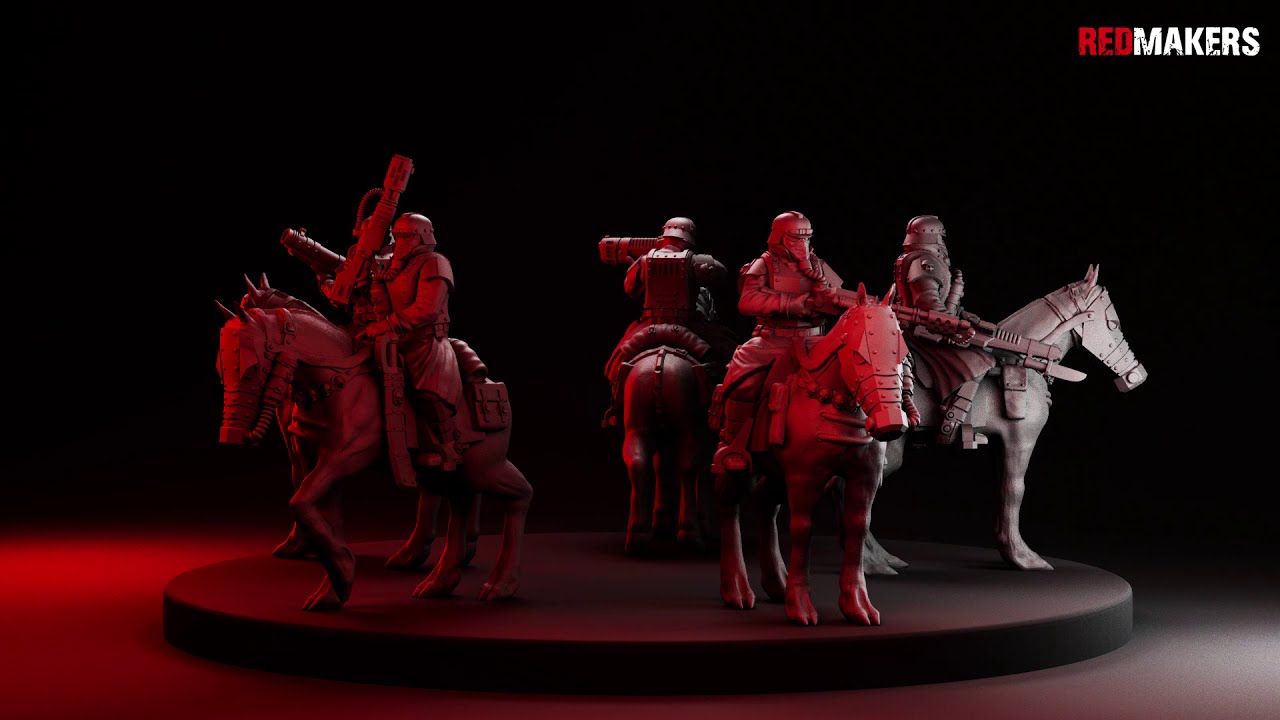 Death squad Cavalry of Imperial force. Firearms version. Models for 3D ...