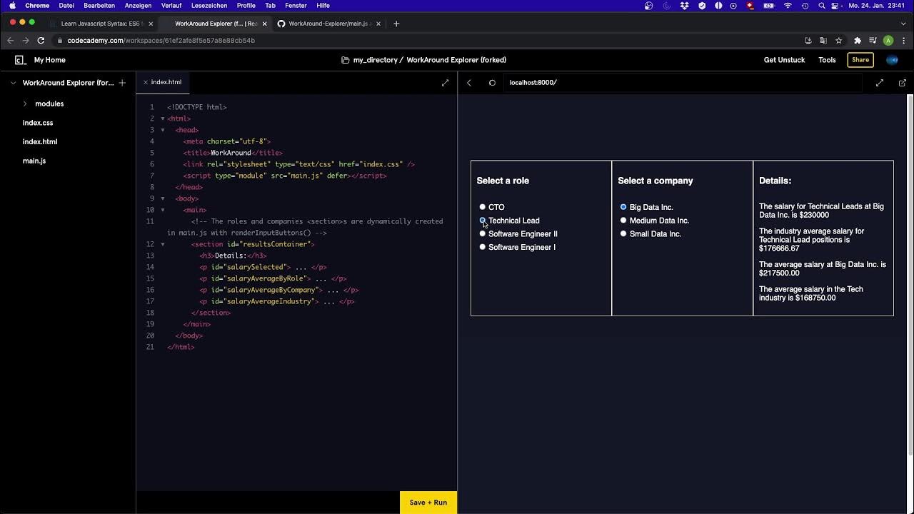 Javascript ES6 Codecademy WorkAround Explorer - YouTube