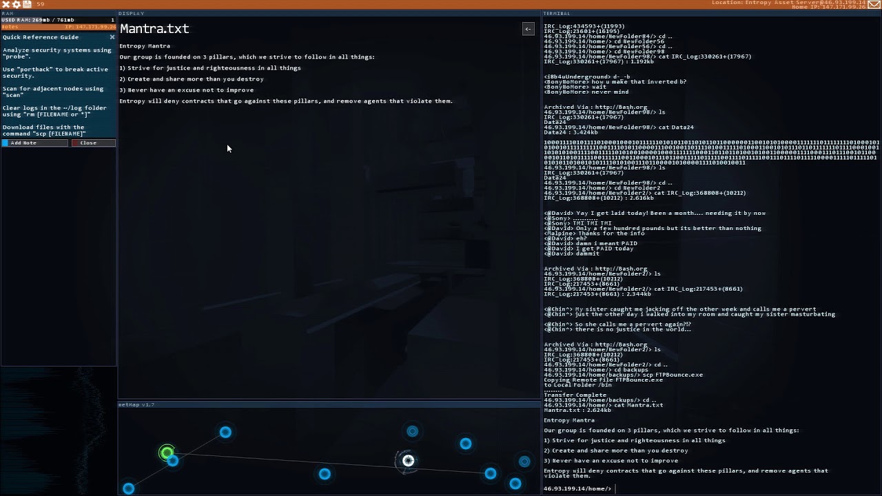 Hacknet Labyrinths [Episode 3] First Two Entropy Contracts (Let's Play ...