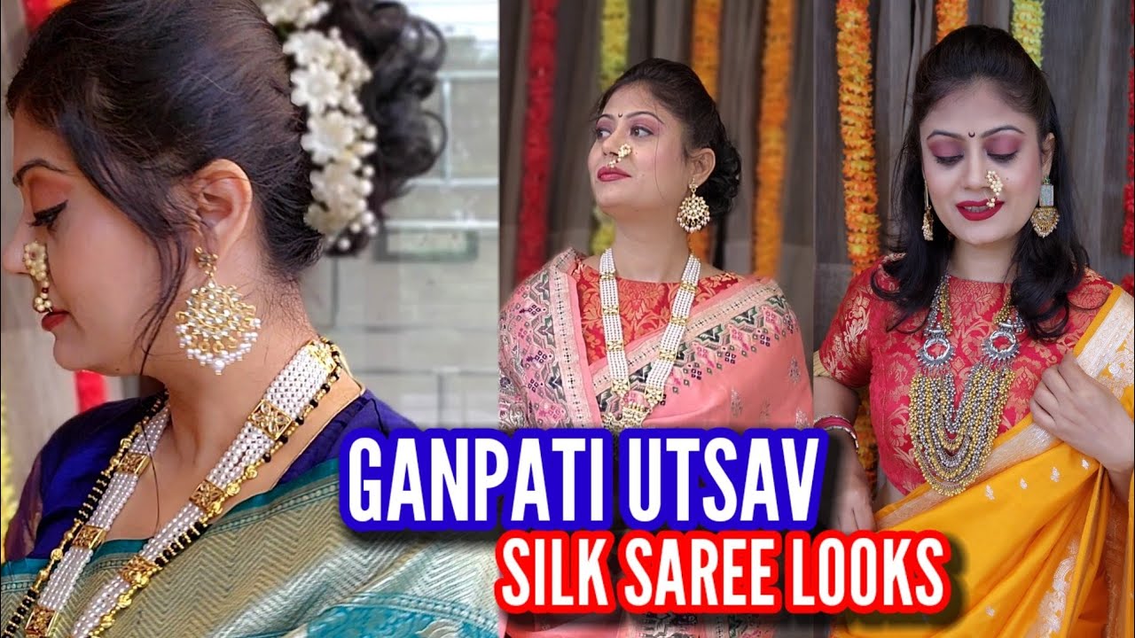 Ten Silk Saree Looks for Ten Days of Ganpati Utsav #walkamilewithrohini ...