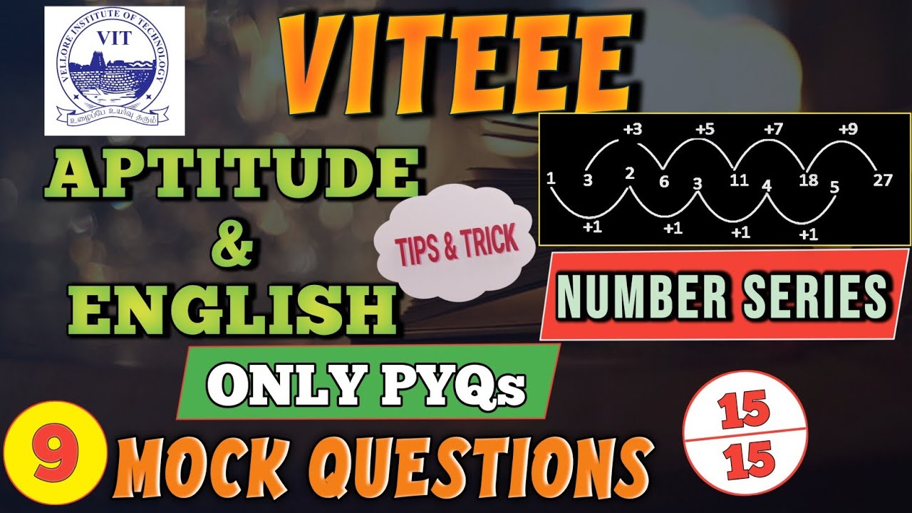VITEEE Exam Previous Year Question Aptitude | Number Series PYQ VITEEE ...