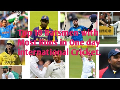 Top 10 Batsmen with Most Runs in One day international Cricket. - YouTube